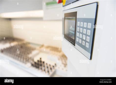 Close Up Of A Keypad For A Machine In Factory Stock Photo Alamy