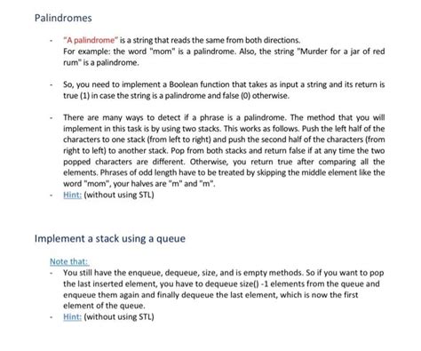 Solved Palindromes A Palindrome Is A String That Reads The