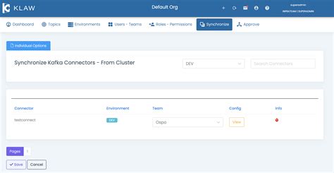 Synchronize Connectors From Cluster Klaw Apache Kafka® Governance Toolkit