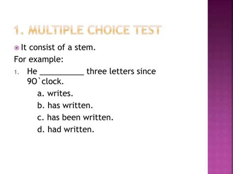 Types Pf Objectives Tests PPT
