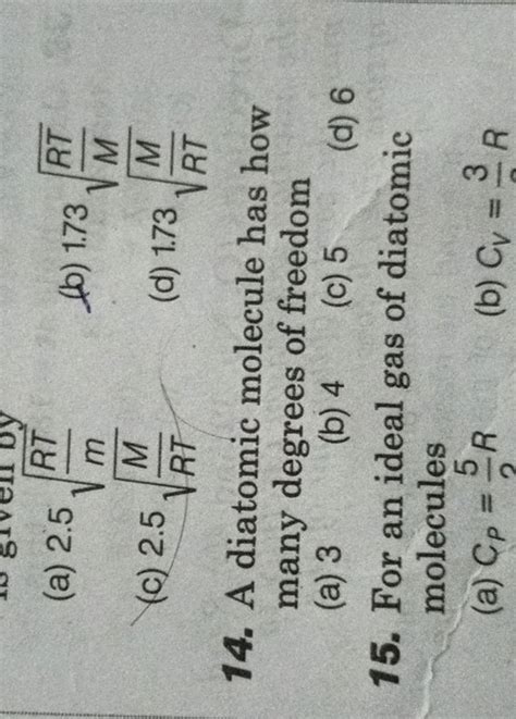 A Diatomic Molecule Has How Many Degrees Of Freedom Filo