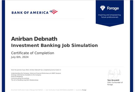 Anirban Debnath On Linkedin Bankofamerica Forage Investmentbanking