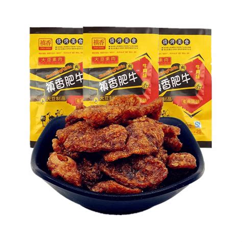 禛香肥牛20袋包邮香菇肥牛手撕素肉大豆豆制品零食素牛肉爽牛肉素 虎窝淘