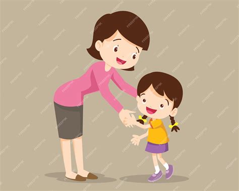 Mamá Abrazando A Su Niña Y Hablando Con Ella Madre Abrazando A Su