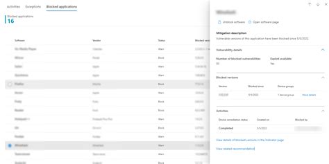 使用 microsoft defender 弱點管理 封鎖易受攻擊的應用程式 microsoft defender