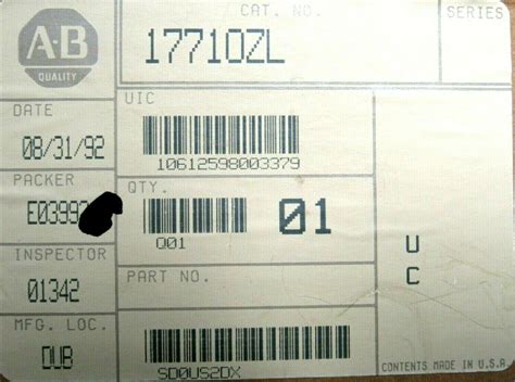 NEW ALLEN BRADLEY 1771 0ZL OUTPUT MODULE 17710ZL 1771 OZL SB Industrial Supply Inc