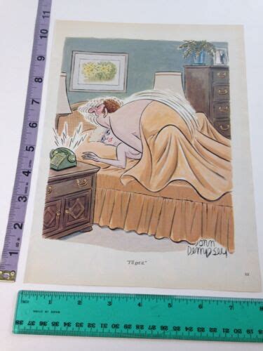 Magazine Clipping John Dempsey Cartoon Couple Having Sex Phone Ringing