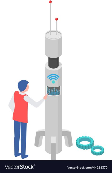 5g Network Technology Connection Tower Wireless Vector Image