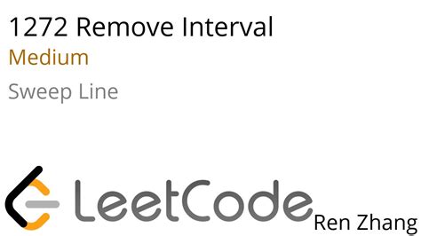 Leetcode 1272 Remove Interval Youtube