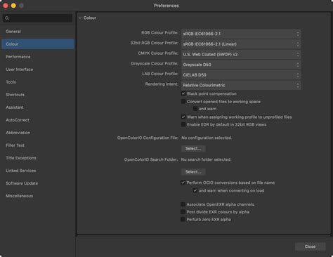 color conversion varies with the same settings v2 bugs found on macos