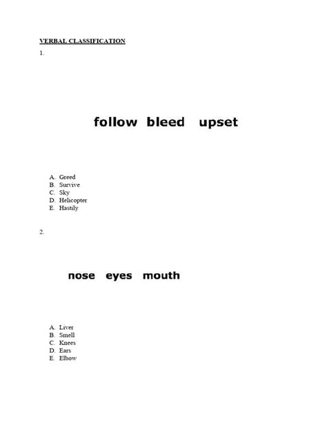 Verbal Classification Pdf