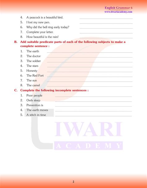 English Grammar Worksheets For Class 6 Pdf Class 1 Mtg 51 English
