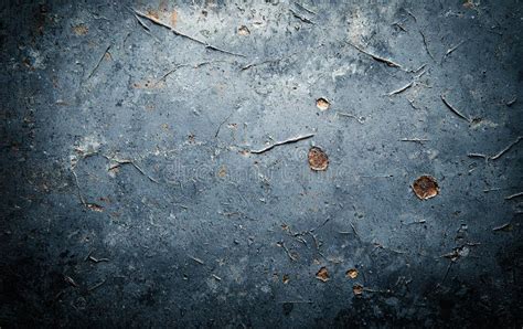 Close Up View Of Weathered Metal Surface Showing Scratches Rust Spots