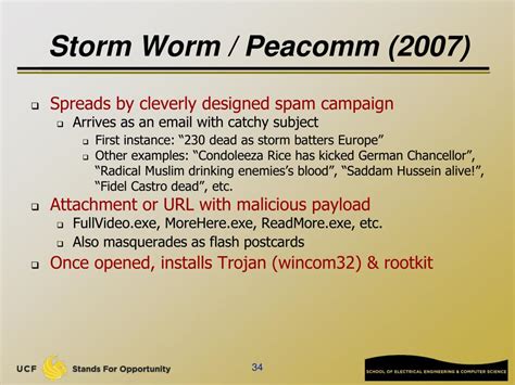 Ppt Cap6135 Malware And Software Vulnerability Analysis Worms Cliff