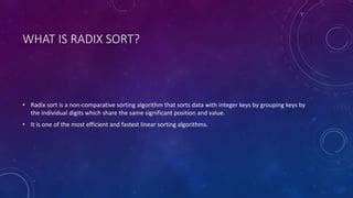 Radix And Merge Sort PPT