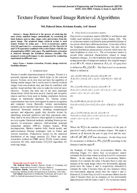 Pdf Texture Feature Based Image Retrieval Algorithms