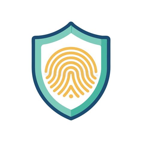 Fingerprint Security Shield Icon For Digital Identity And Secure Access Stock Vector