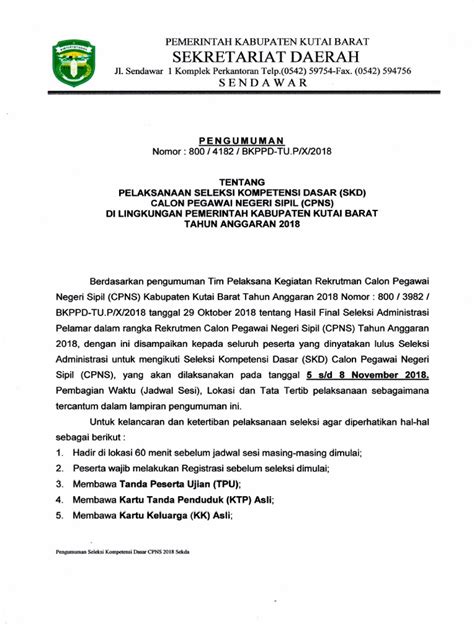 Pengumuman Skd Fix 4 Pdf Pdf