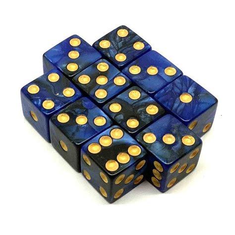 Игровые Кубики 10 шт. D6 перламутровые "Бездна" 16мм с ровными углами ...