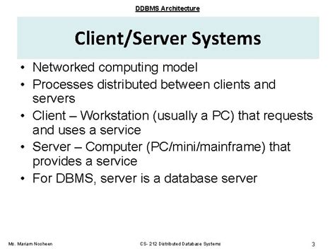 Cs212 Distributed Database Systems Distributed Dbms Architecture Part
