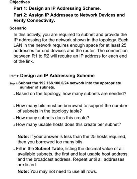 Solved Lab Report Subnetting With Cisco Packet Tracer Chegg Com