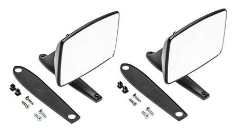 Satin Black Side Mirrors Pair