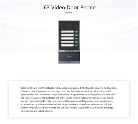 Fanvil I63 Outdoor Audiovideo Intercom 2 Sip Lines 5 Dss Keys Poe