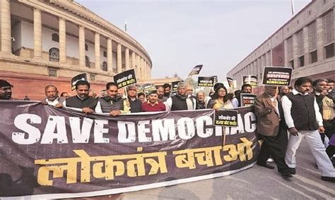 Opposition Holds Protest Against Suspension Of Mps The Hitavada