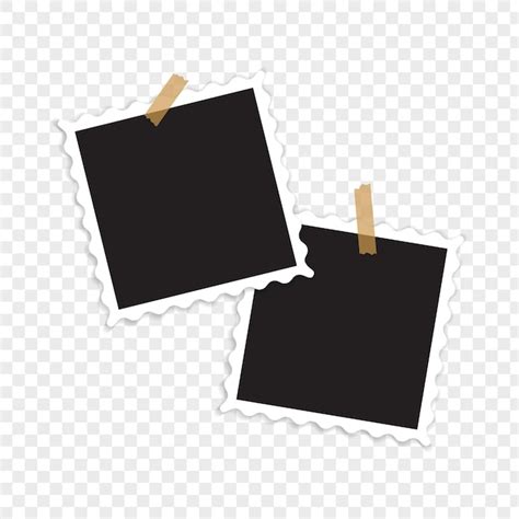 재고용 그림자가 있는 빈 사진 프레임 프리미엄 벡터