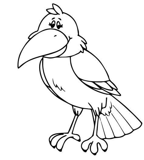 Ворона черно белая картинка для детей