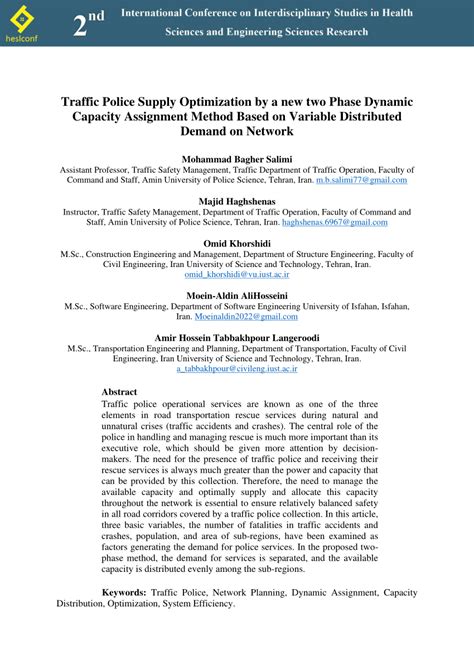 Pdf Traffic Police Supply Optimization By A New Two Phase Dynamic
