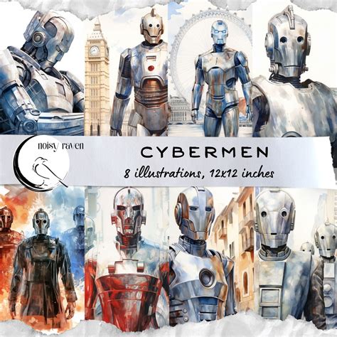 Cybermen Illustration Whovian Universe Doctor Who Enemies Etsy