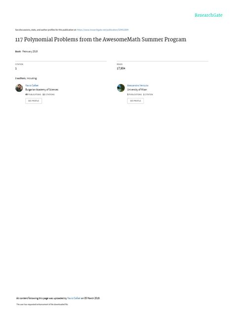 117 Polynomial Problems Overview Pdf Zero Of A Function Polynomial