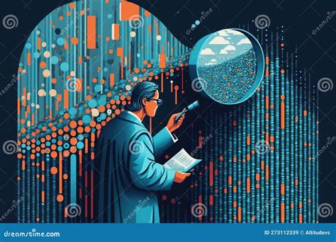 Data Mining Analyst Sifting Through Endless Amounts Of Data To Discover Hidden Patterns And