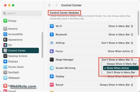 How To Customize Control Center On Mac WebNots How To Customize Control Center On Mac WebNots