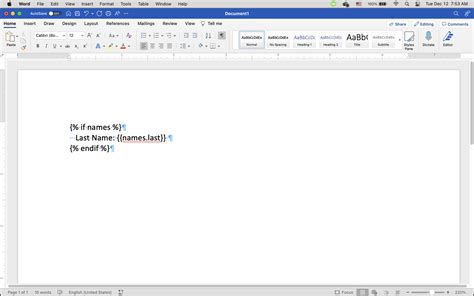 Embedding Basic Conditional Statements Into A Docx Template