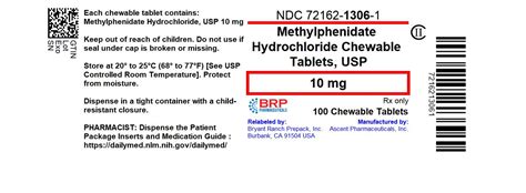 Methylphenidate Hcl Chewable Tablet Ciirx Only