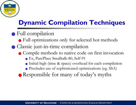 Ppt Optimizing Compilers Cisc Spring Dynamic Compilation