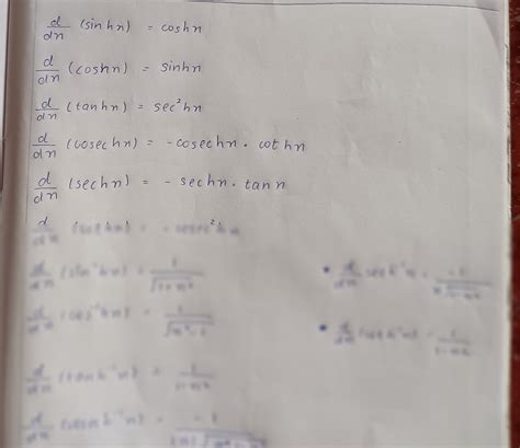SOLUTION Important Derivative Formulas Studypool