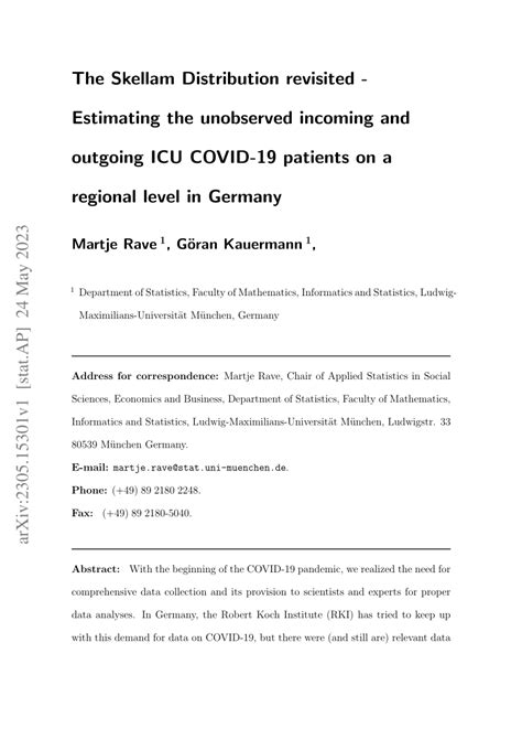 Pdf The Skellam Distribution Revisited Estimating The Unobserved Incoming And Outgoing Icu
