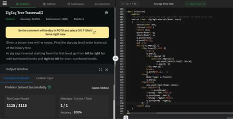 100daysofcodechallenge Zig Zag Traversal Shishir Agarwal Posted On