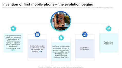 Invention Of First Mobile Phone The Evolution Begins Mobile Communication Standards 1g To 5g Ppt