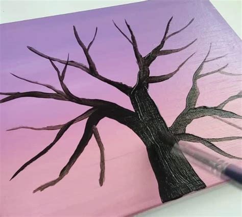 Tree Painting Trick Using A Stainless Steel Scrubber DIY Joy