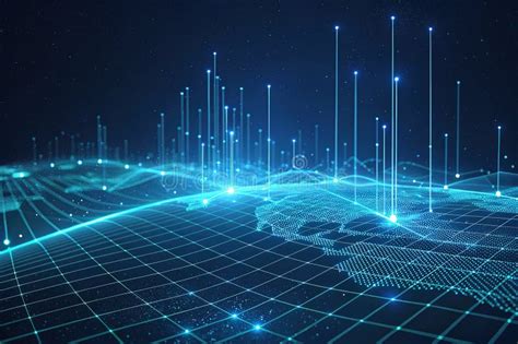 Abstract Digital World Map Global Network Connection Data Visualization Futuristic Technology