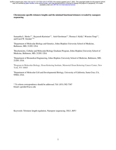 Pdf Chromosome Specific Telomere Lengths And The Minimal Functional