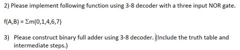 Solved 2 Please Implement Following Function Using 3 8