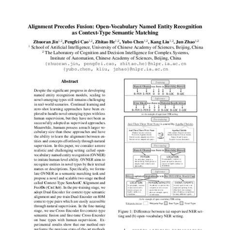 Alignment Precedes Fusion Open Vocabulary Named Entity Recognition As Context Type Semantic