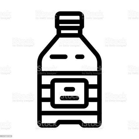 미네랄 워터 플라스틱 병 라인 아이콘 벡터 일러스트 레이 션 0명에 대한 스톡 벡터 아트 및 기타 이미지 0명 가득 찬