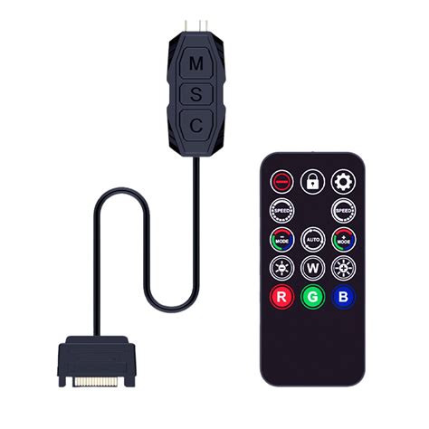 Wharick Argb Controller With 14 Keys Remote Control 5v 3pin To Sata Power Supply 3 Buttons Color Wharick Argb Controller With 14 Keys Remote Control 5v 3pin To Sata Power Supply 3 Buttons Color