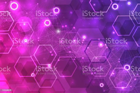 과학 네트워크 패턴 연결 선과 점 기술 육각 구조 또는 분자 연결 요소 가상현실에 대한 스톡 벡터 아트 및 기타 이미지 가상현실 가상현실 시뮬레이터 개념 Istock